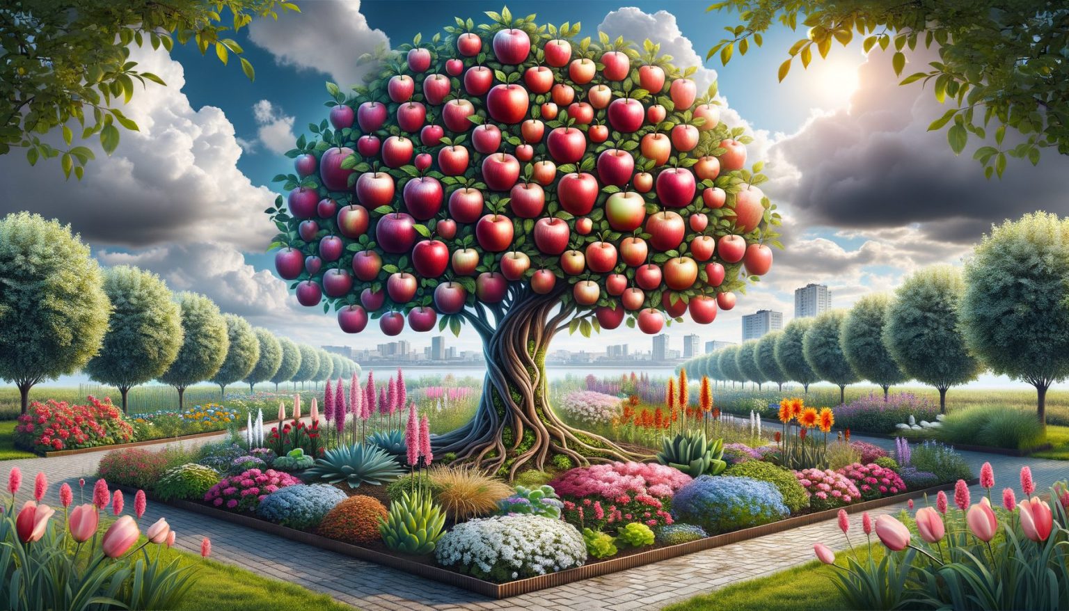 Tips voor het combineren van appelbomen met andere planten in borders ...